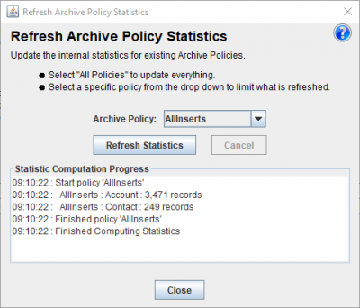 Refresh Archive Statistics - Capstorm Learning Center