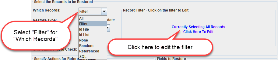 Records to Restore Editor - Capstorm Learning Center