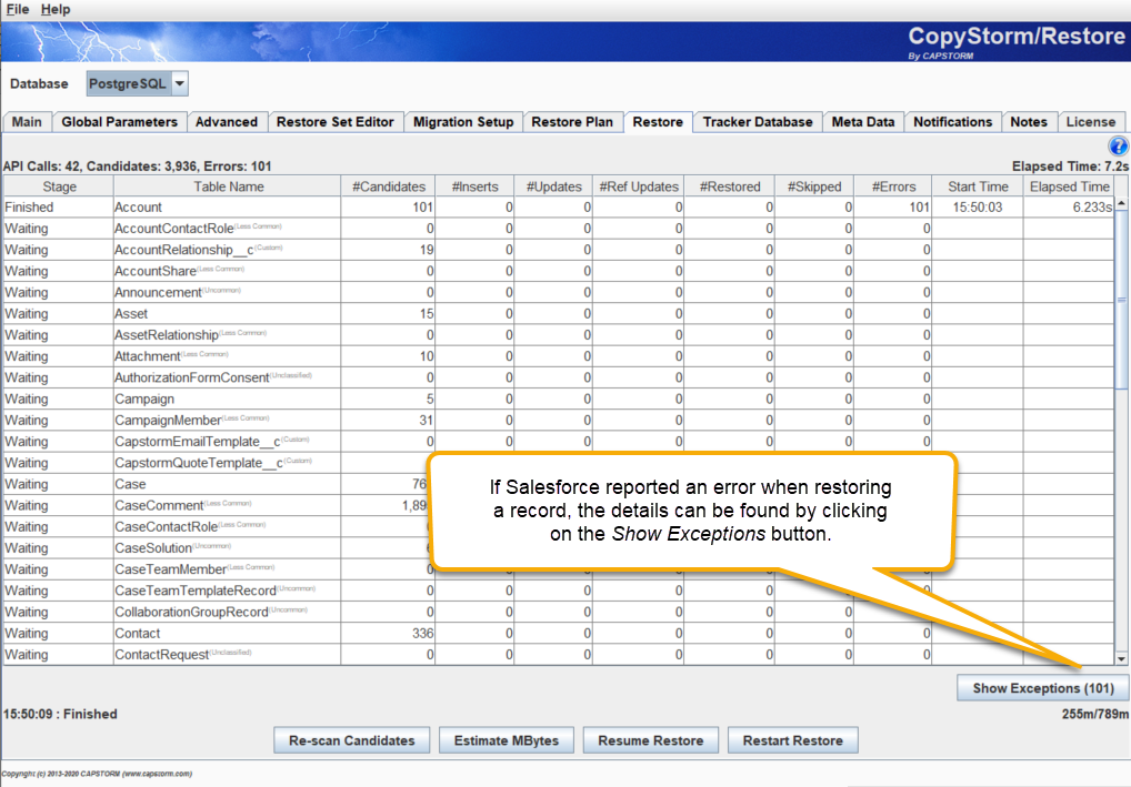 Restore Tab - Capstorm Learning Center
