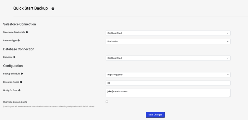 Quick Start Backup - Capstorm Learning Center