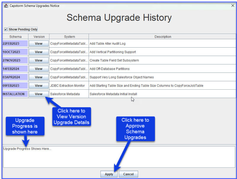 How Does CopyStorm Handle Internal Schema Upgrades? - Capstorm Learning Center